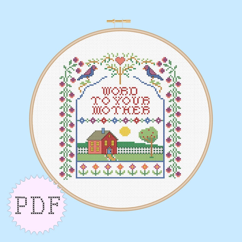 PDF Cross Stitch Sampler Pattern INSTANT DOWNLOAD Word to Your | Etsy