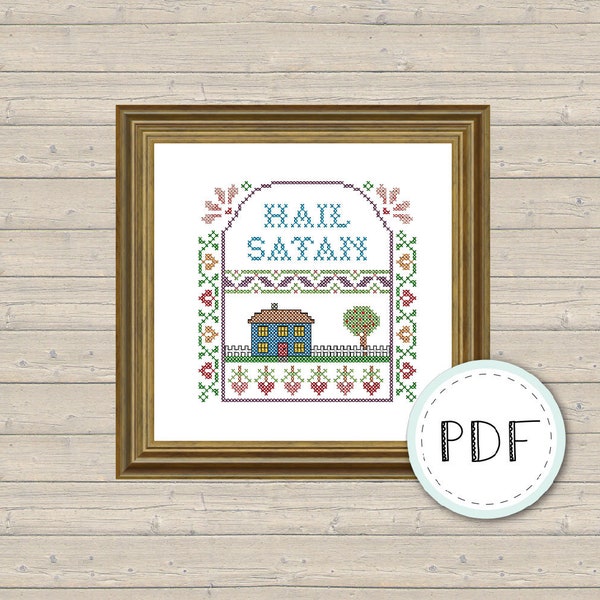 Satan Cross Stitch Pattern - Etsy