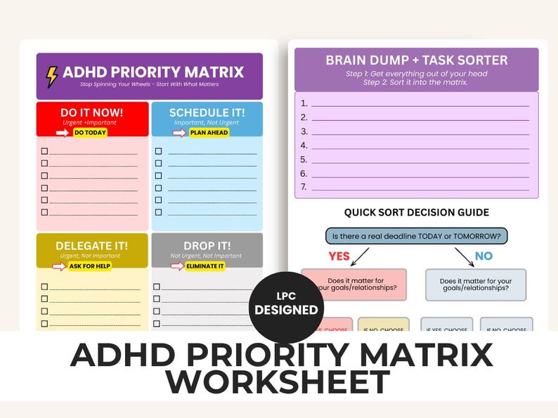 ADHD Priority Matrix: Executive Function Task Sorter for Neurodivergent ...