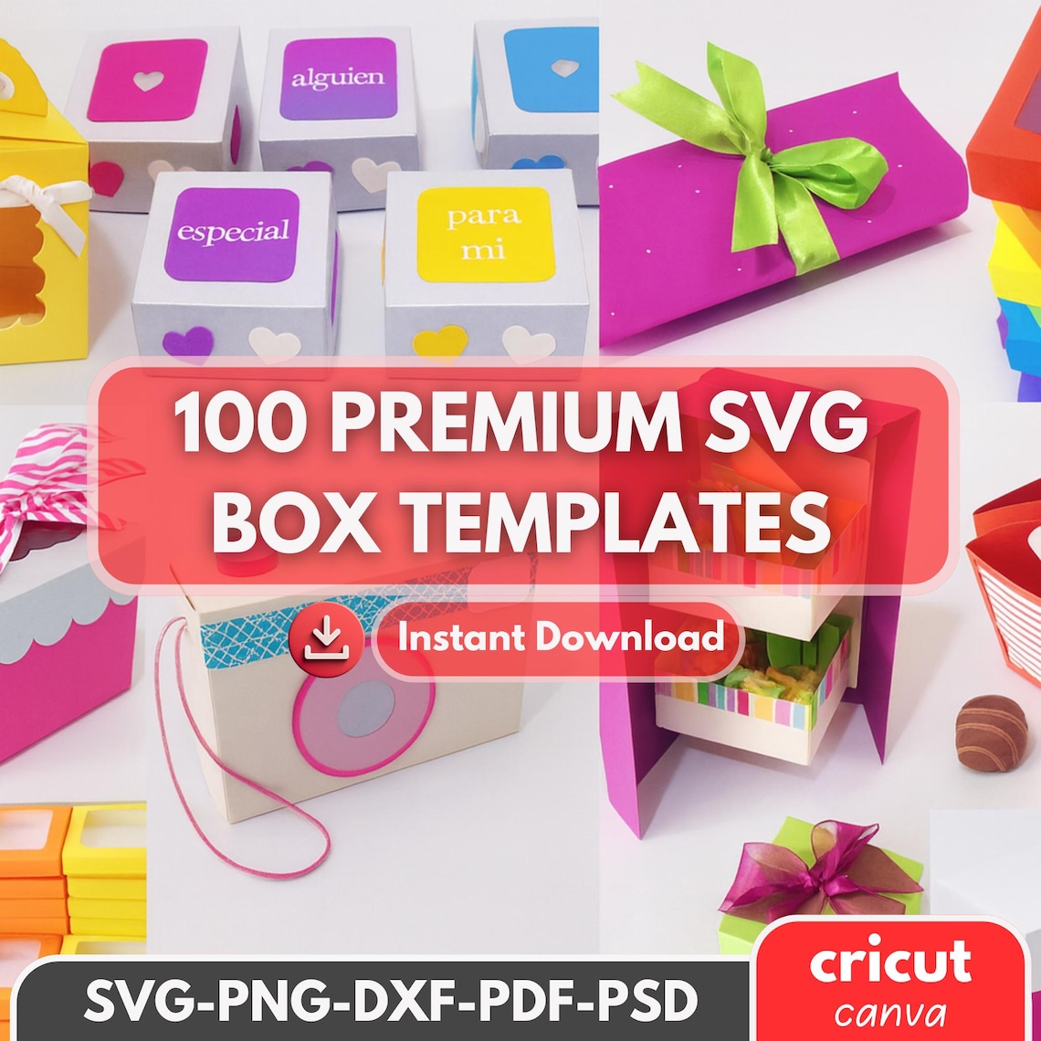 100+ Box Template SVG Bundle | DIY Paper Craft Gift Boxes | Favor Box ...
