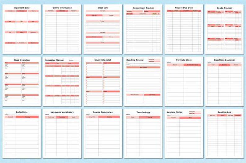 2026 Student Planner | Printable Academic Planner | Study, Homework ...