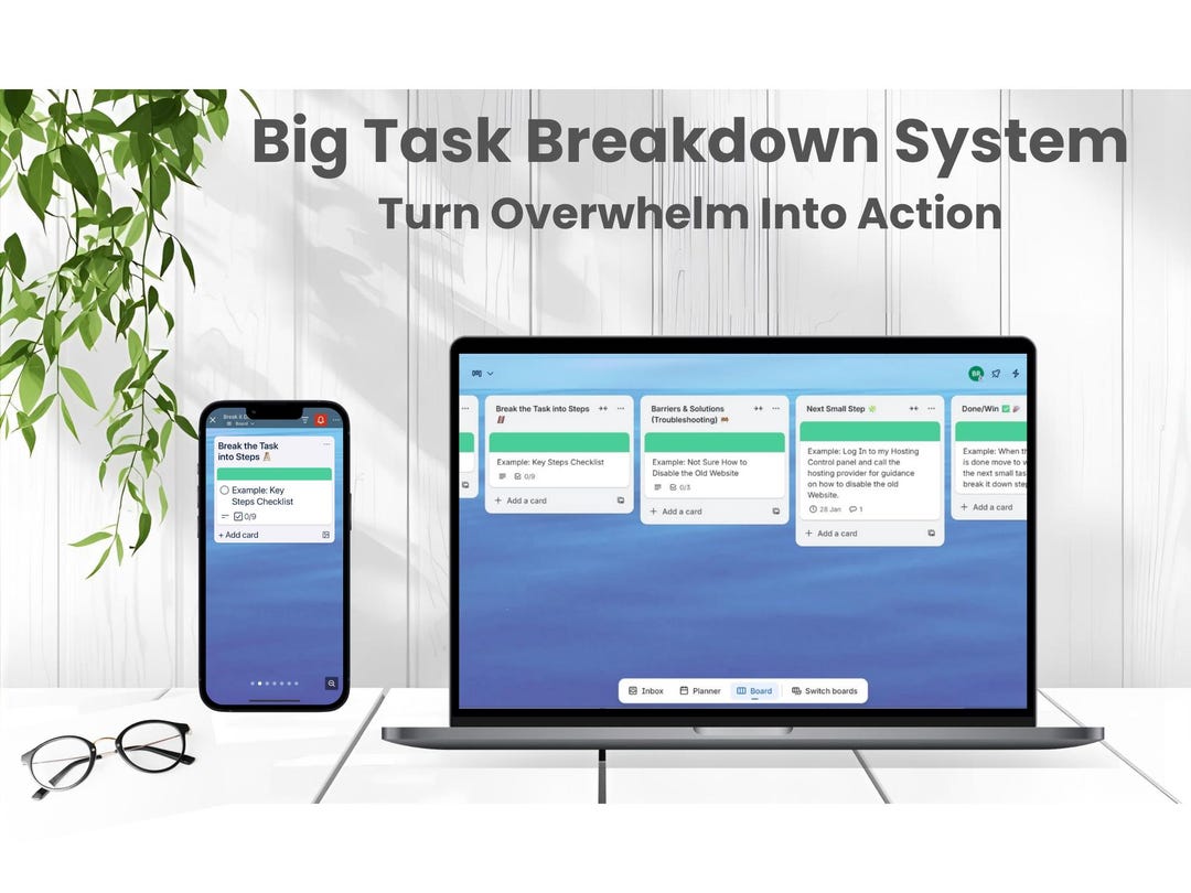 Break It Down Task Board | Trello Template for Overwhelming Tasks ...