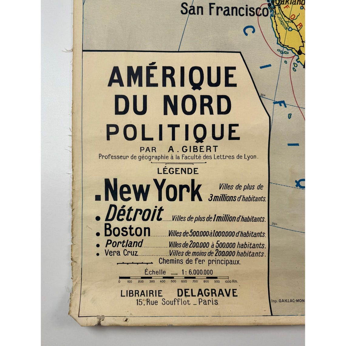 Original Poster - 1920s - School Map / North America - Carte Politique ...