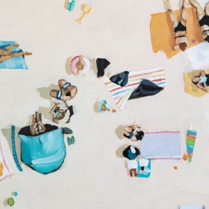 Aerial Beach Painting, Original Artwork, Art for the Home, Large Beach ...