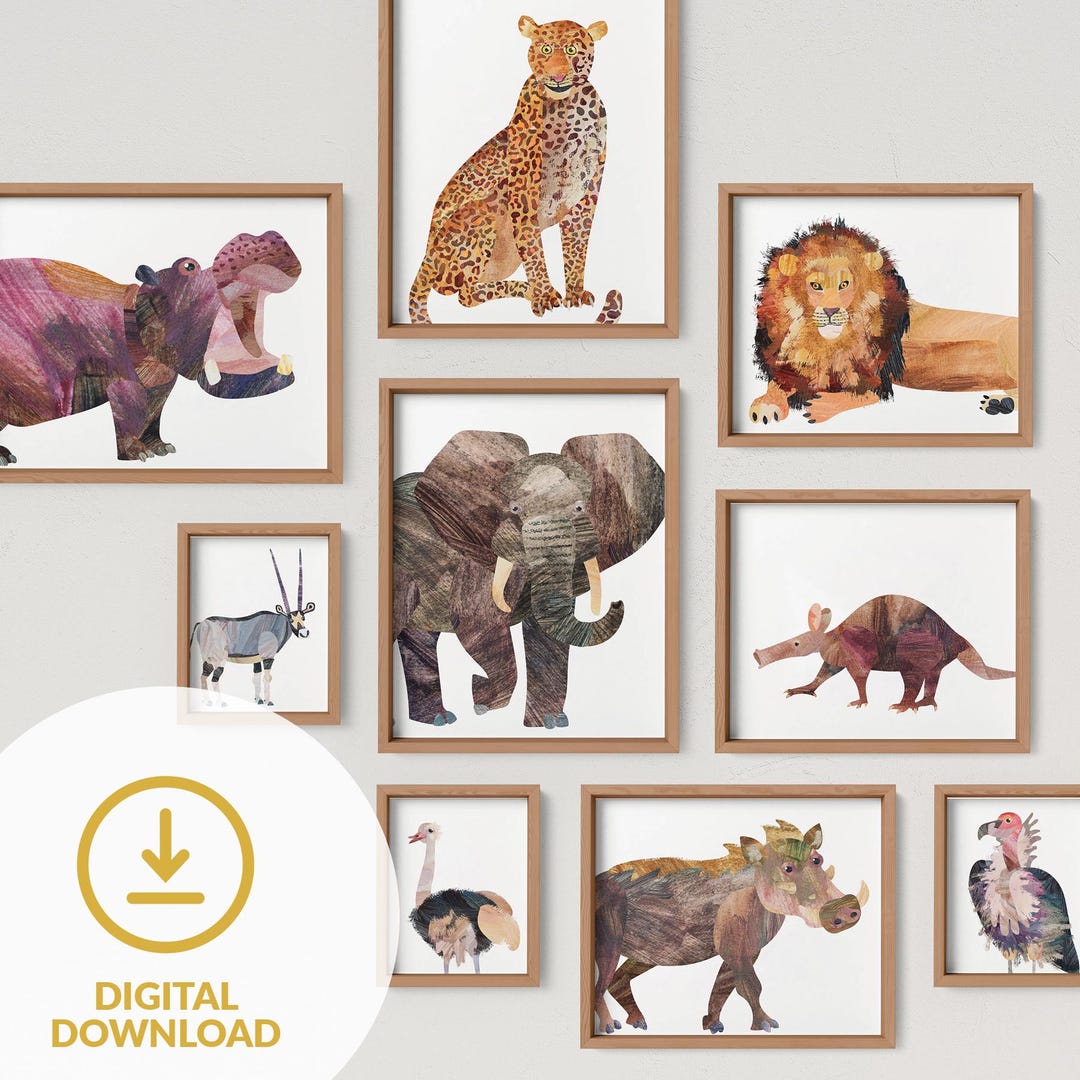 Animals of Africa Set #2, Animal Poster Bundle, Digital Download Animal ...
