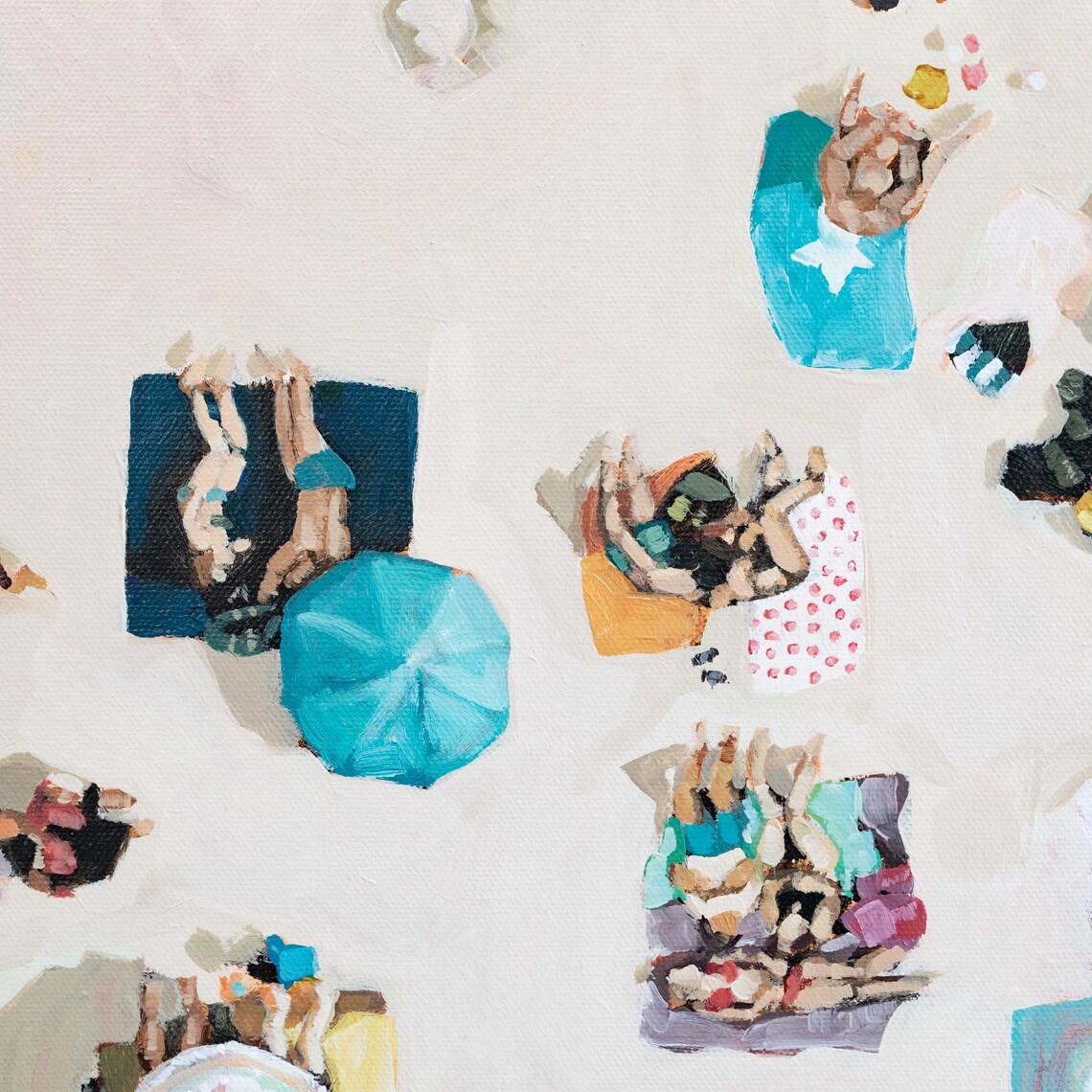 Aerial Beach Painting, Original Artwork, Art for the Home, Large Beach ...