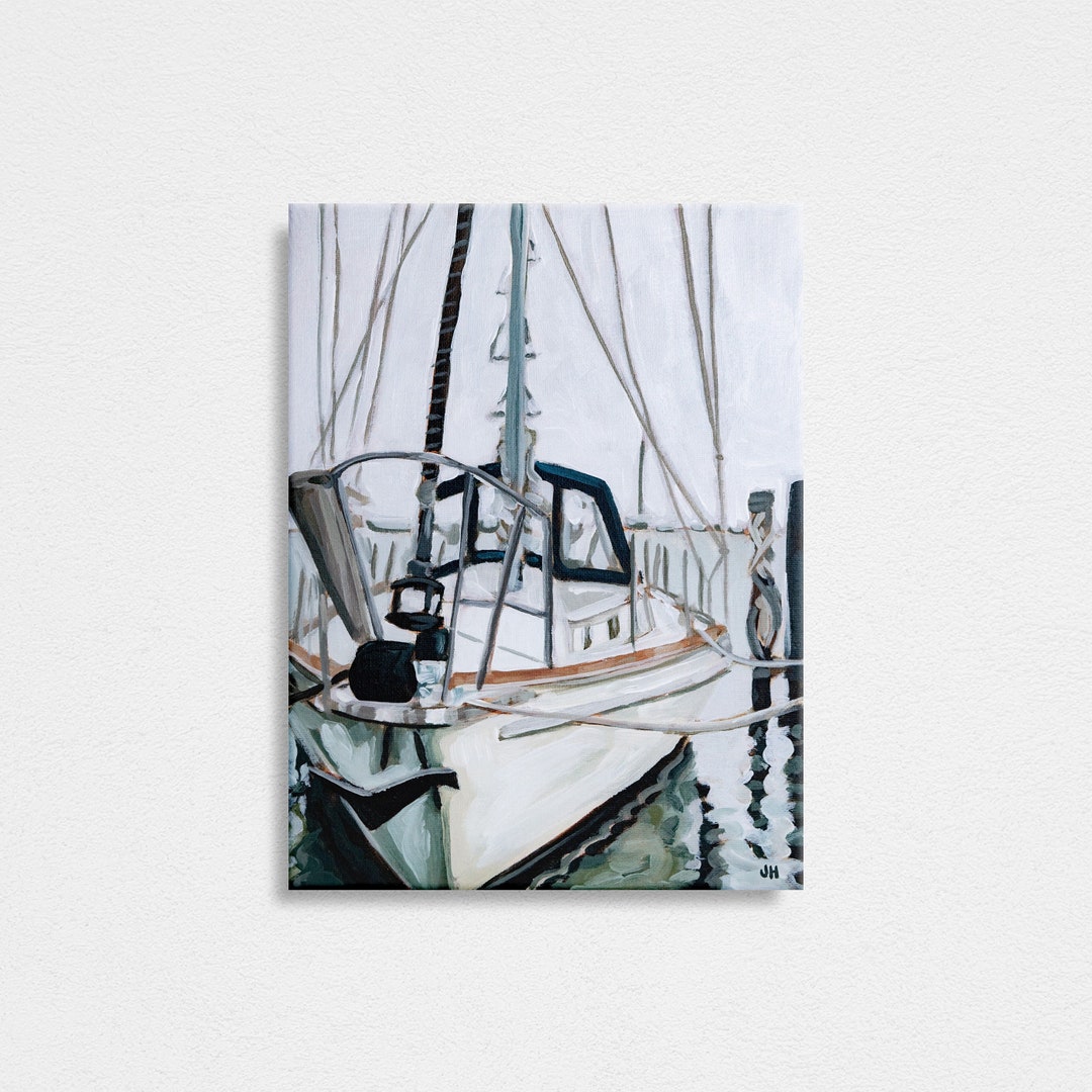 Original Boat Painting, boat Study 2, Nautical Artwork, Art for the Home, Boat Artwork, Boat ...