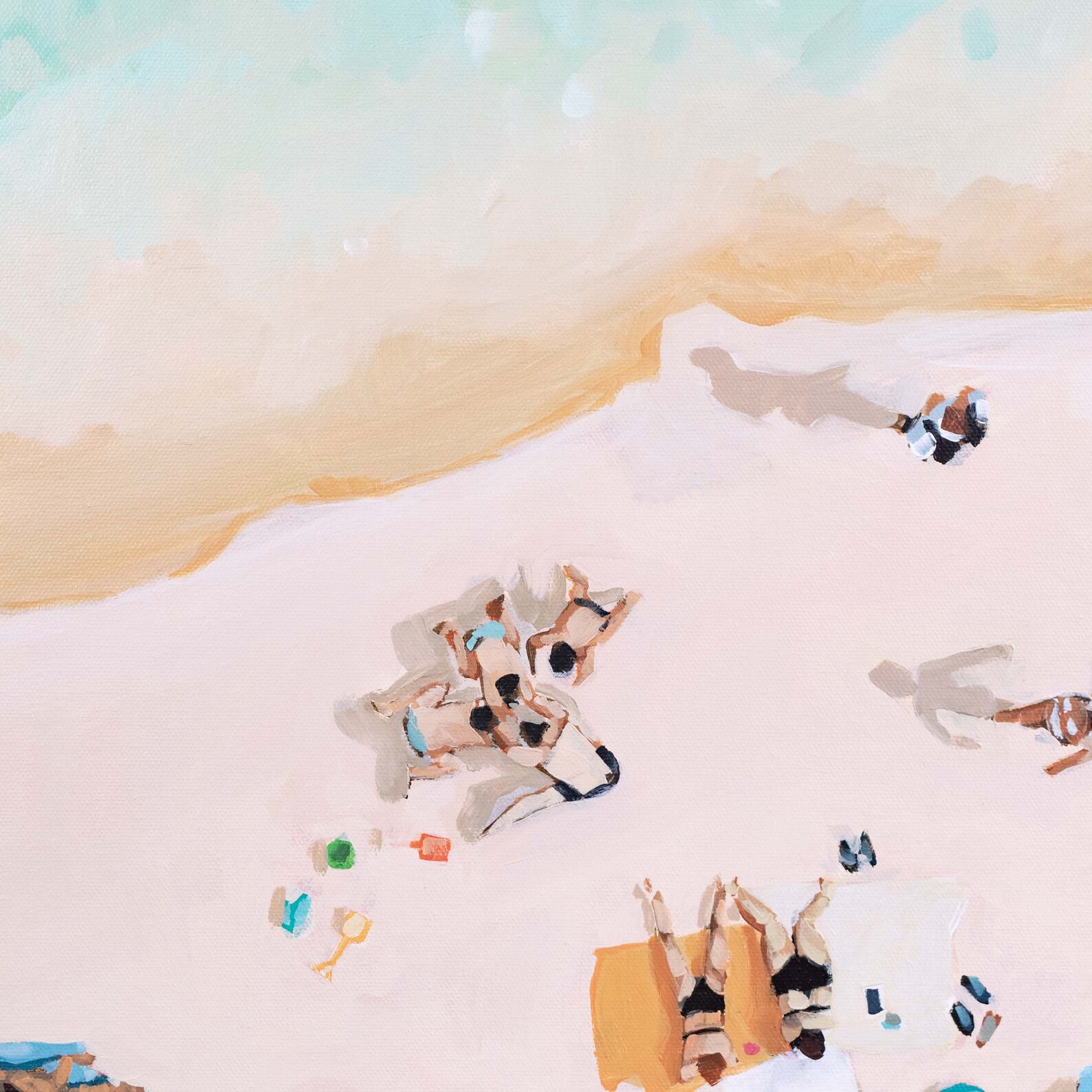 Aerial Beach Painting, Original Artwork, Art for the Home, Large Beach ...