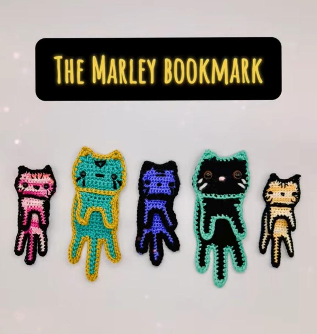 The Marley Cat Bookmark CROCHET PATTERN PDF Download - Etsy