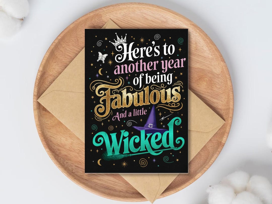 Witchy Birthday Card Printable, Funny Birthday Card for Her, Fabulous ...