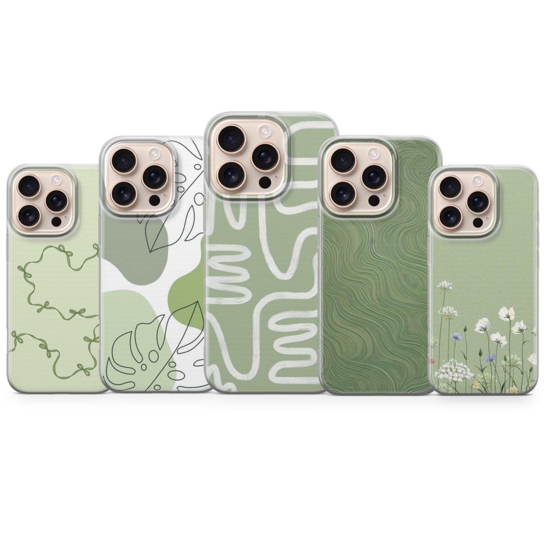 Sage Green Phone Case Minimal Design Cover for iPhone 17 Pro Max ...