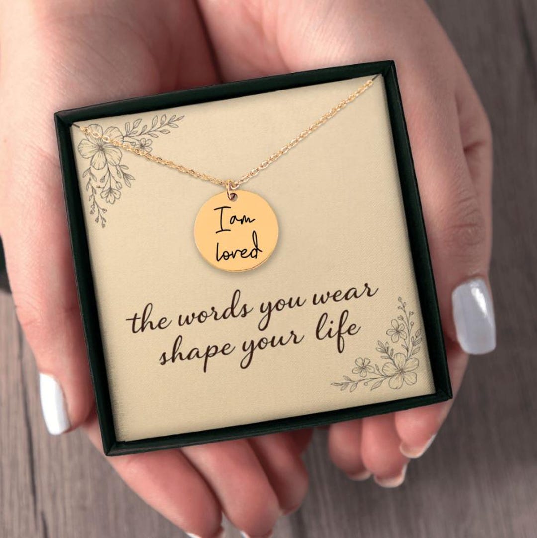 Personalized Affirmation Coin Necklace - Motivational Jewelry Gift - Etsy