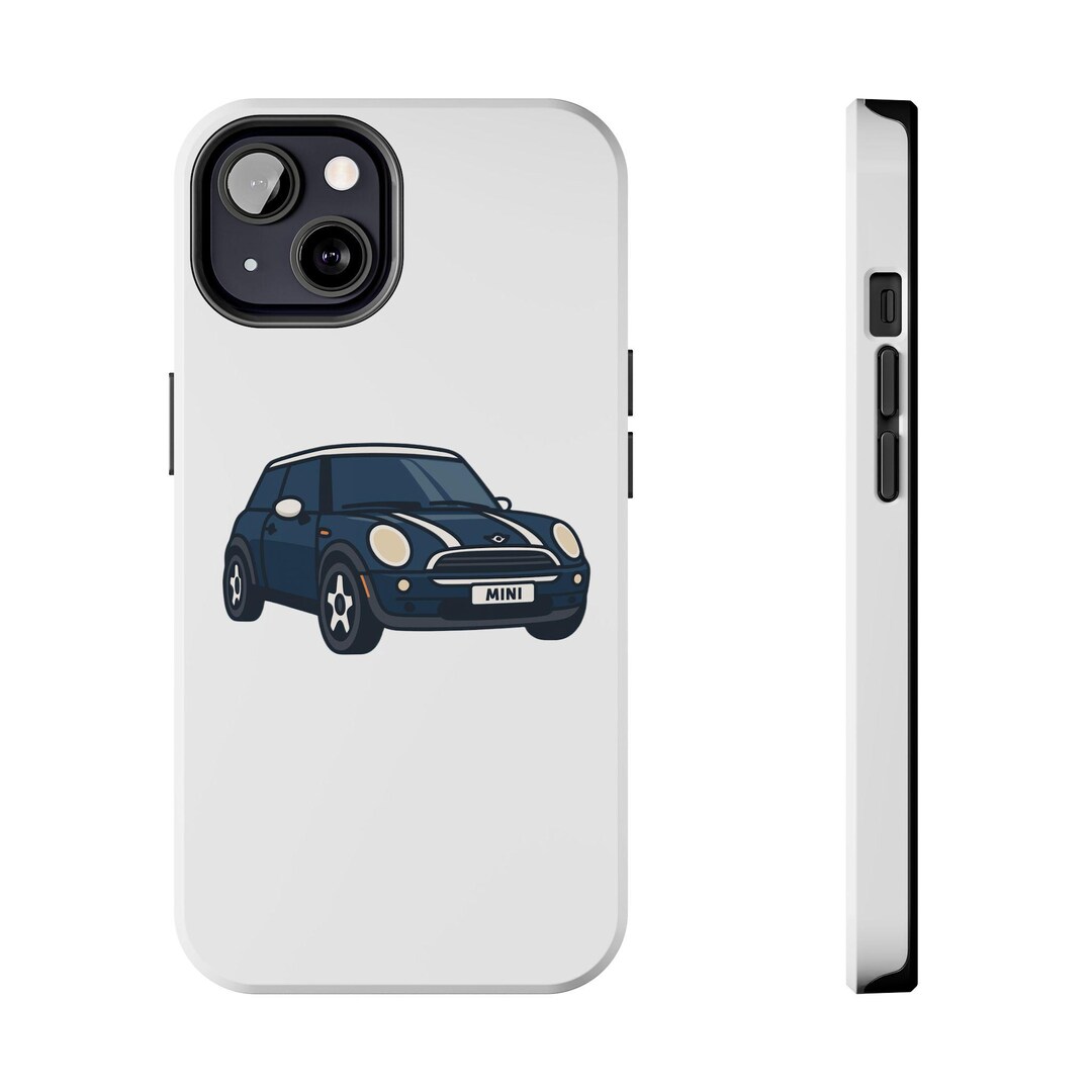 Navy Mini Cooper Illustration Phone Case | Glossy Protective Case - Etsy