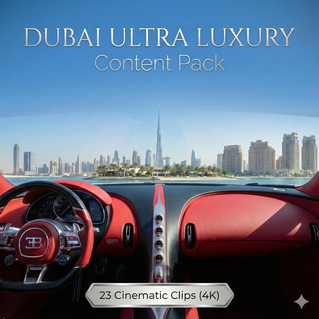 Dubai Luxury 4K Video Footage: Supercars & Lifestyle Clips (commercial ...