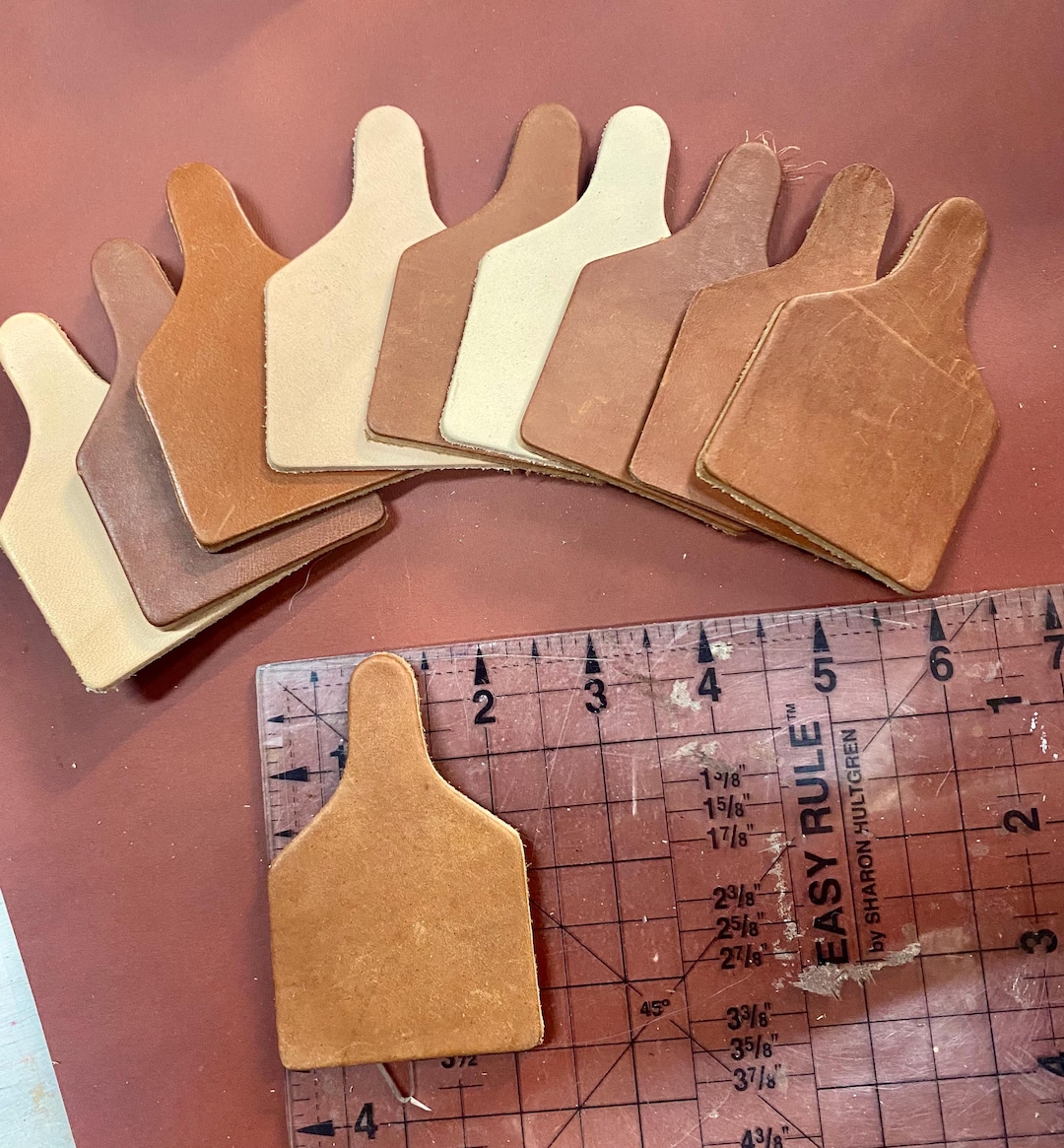 Leather Cow Ear Tag, Ear Tag Shape Leather Blanks, Laser Friendly. 10 ...