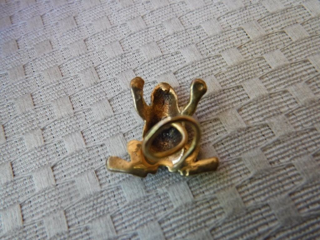 Frog Screw Back Hat/lapel Pin Gold and Enamel - Etsy