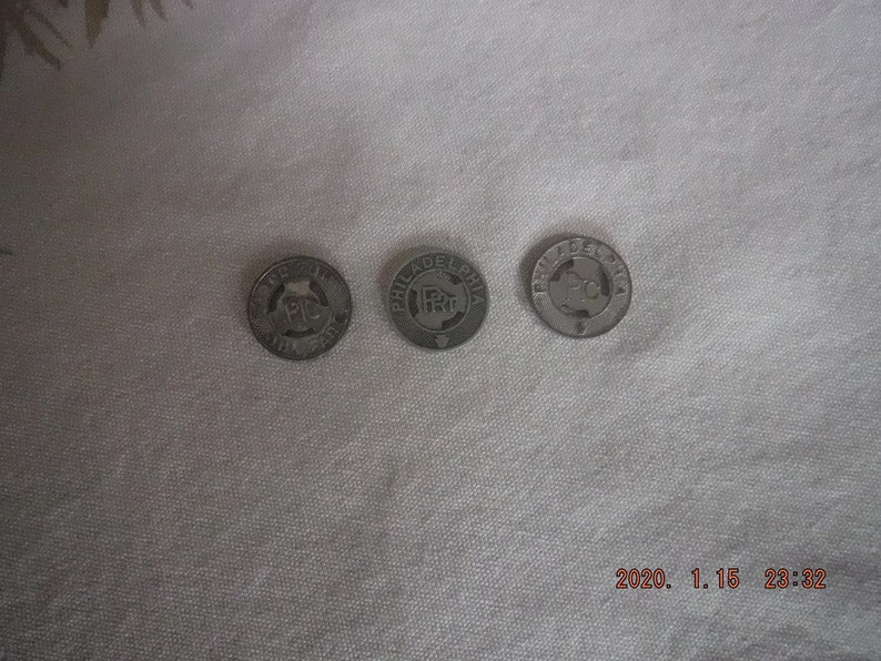PRT-1 and PTC - 2 Coins Philadelphia Rapid Transit Good for One Fare ...