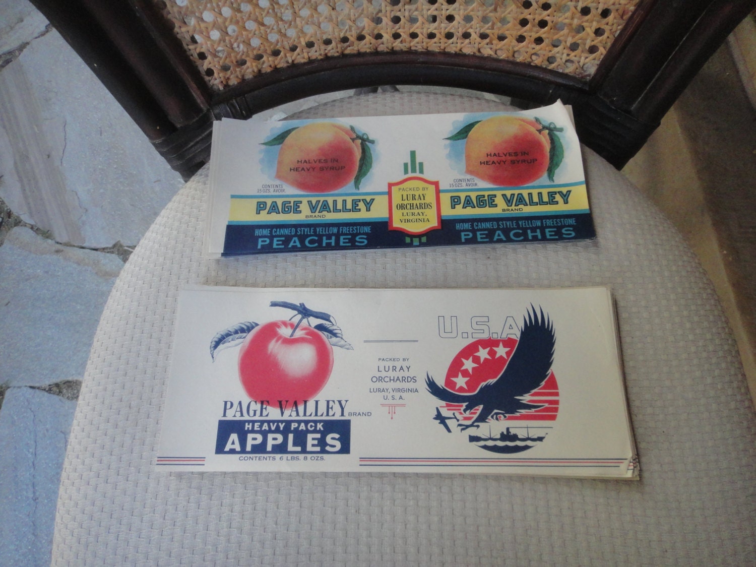 Page Valley Vintage Can Label, 1950s Peaches, Fancy Apple Sauce and ...