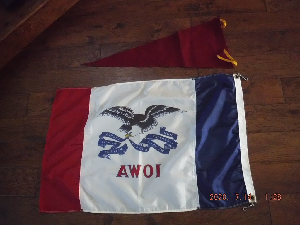 Iowa State Pennant and Iowa Flag Both Vintage & ISU Personality Vtg ...