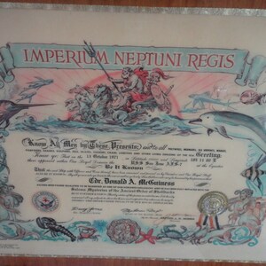 Imperium Neptuni Regis 1971 USS San Jose to Donald Mcguiness Laminated ...