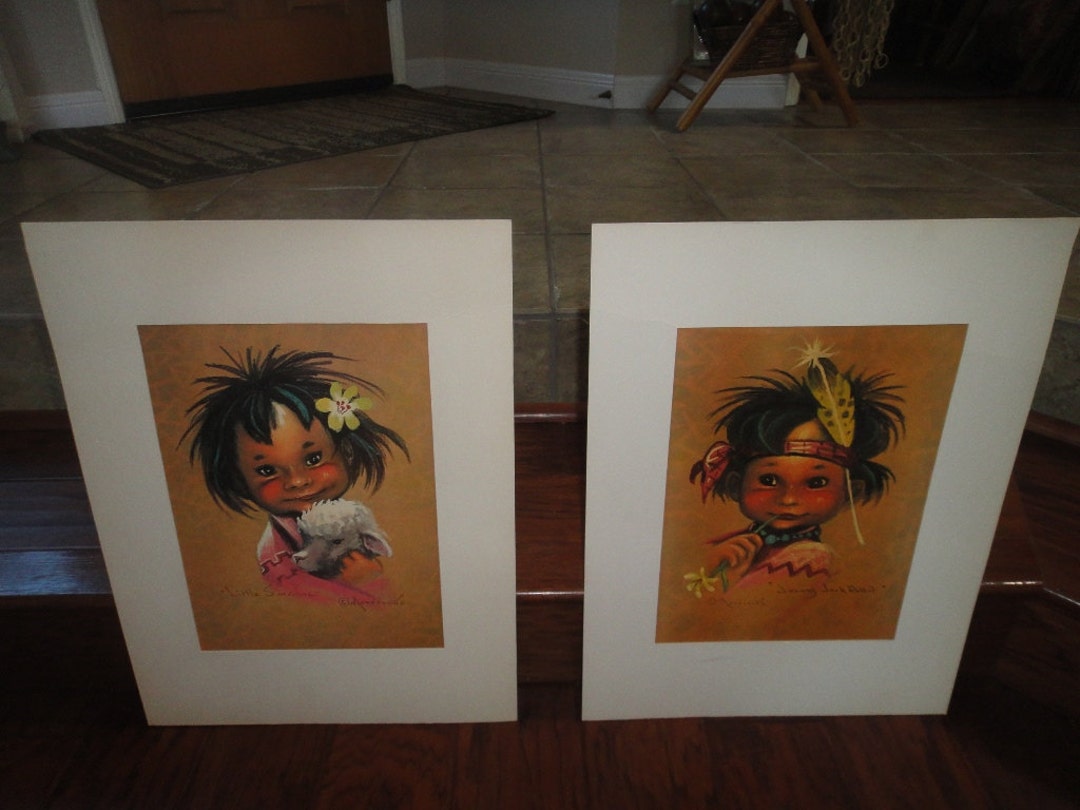 Monteague Flagg Lithograph Pair Miss Sunshine & Johnny Jack Rabbit - Etsy