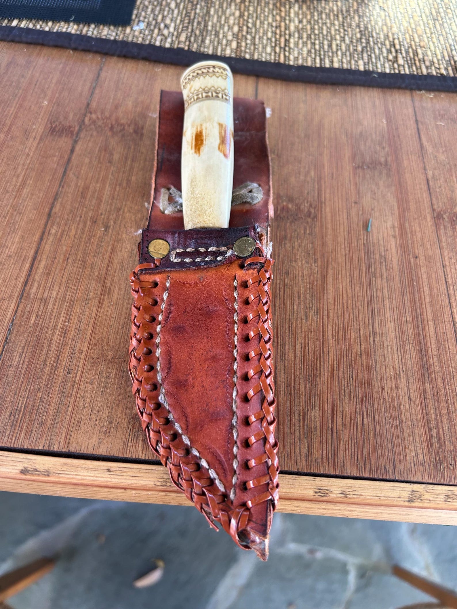 Finnish Puukko Sami Knife With Horn/antler Carved Handle+ Sheath Approx ...