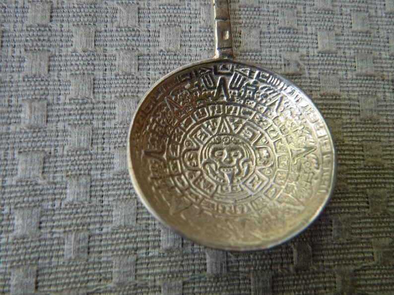 Aztec Calendar Spoon With Finial With Aztec Shooting Bow Sterling 925R ...