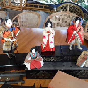 Edo Period Japanese Doll Collection X 5 With Stands Ningyo Warrior - Etsy