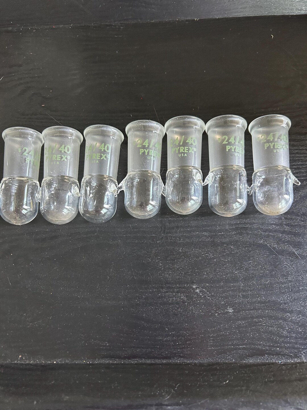 Pyrex Glass 24-40 Made in USA Taper Joint Stoppers With Lugs 2 3/4" X 1 ...