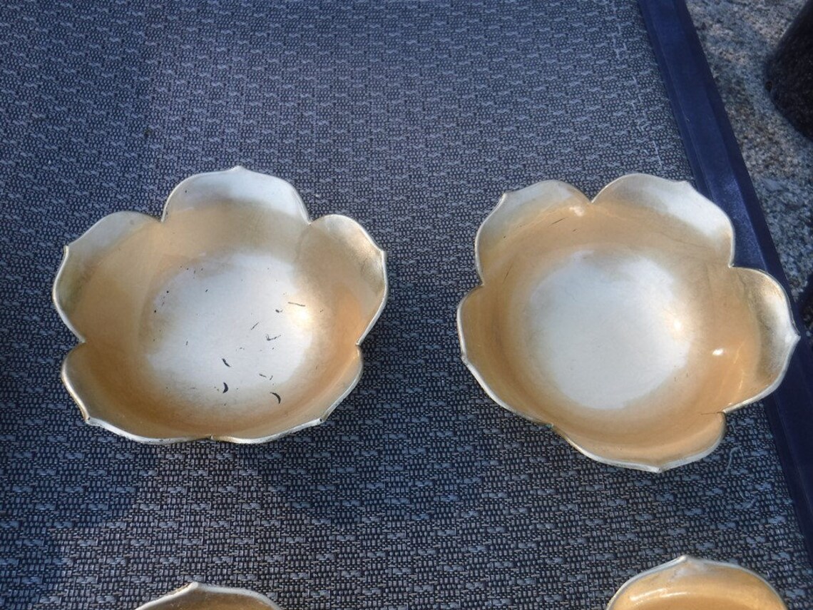 Lacquer Ware Bowls Gold Lot of 8 1960's Japan - Etsy