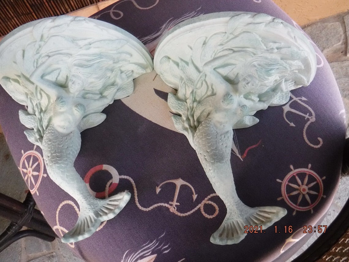 Mermaid Shelves X 2 Chalk Ware Comp Light Green - Etsy