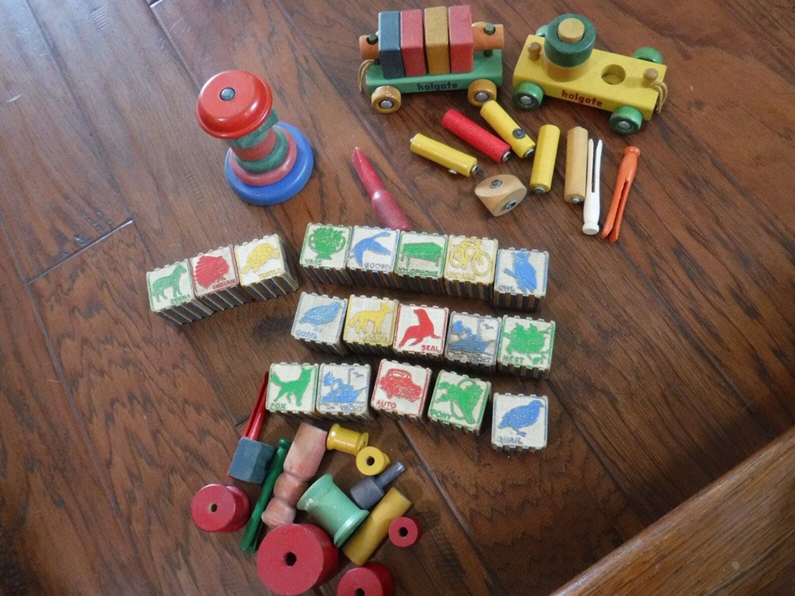 Holgate Pull Toys Misc Pieces Building Blocks - Etsy