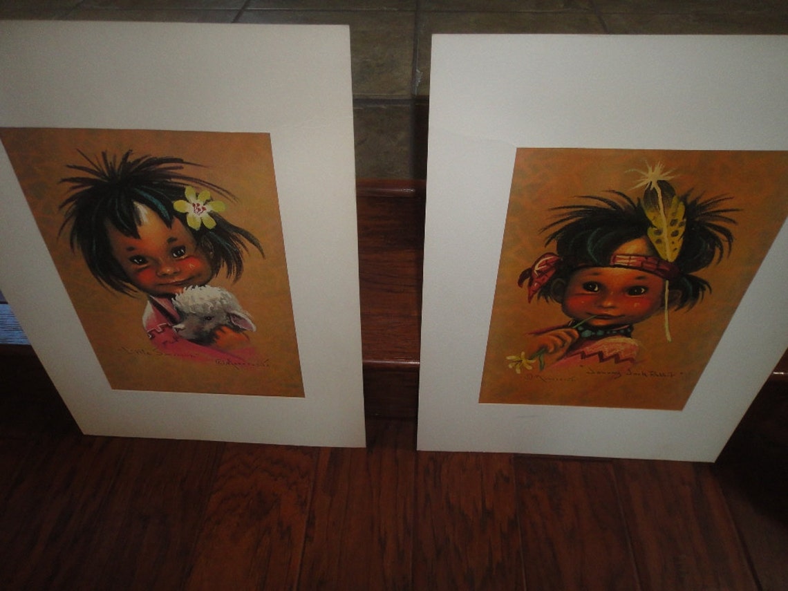 Monteague Flagg Lithograph Pair Miss Sunshine & Johnny Jack - Etsy