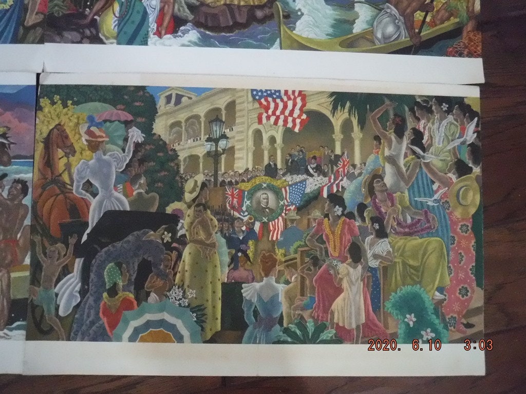 Eugene Francis Savage Hawaiian Historical Lithos From Matson Lines ...