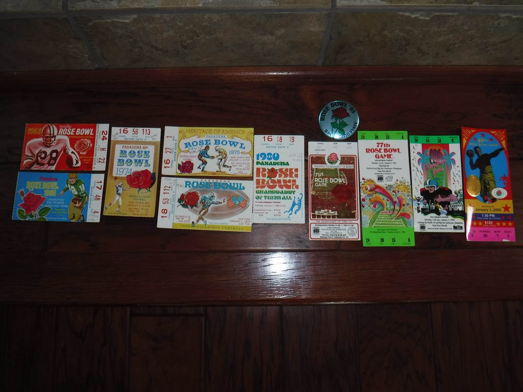 Rose Bowl Ticket Lot 10 Stubs Starting 1968 69 74 75 76 80 85 91 94 and ...