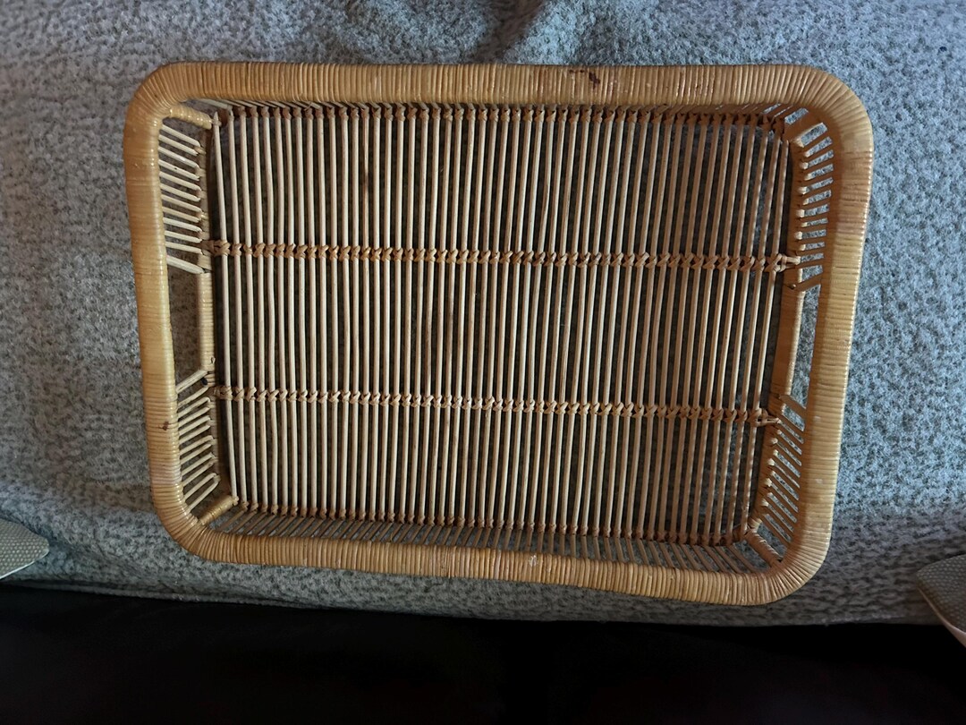Artek Finland Mid Century Rattan and Woven Cane Tray Artek, Style 1960s ...