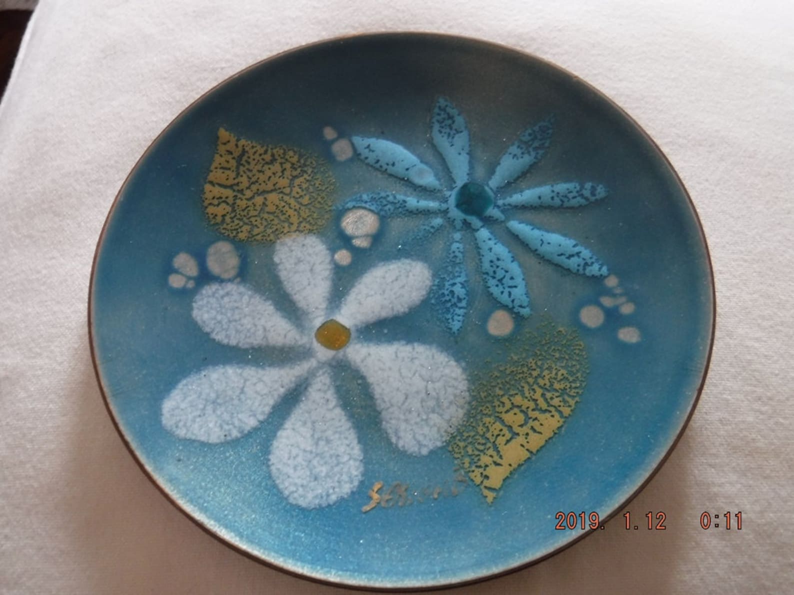 Mid Century Sasha Brastoff Copper Enamel Plate With Retro - Etsy