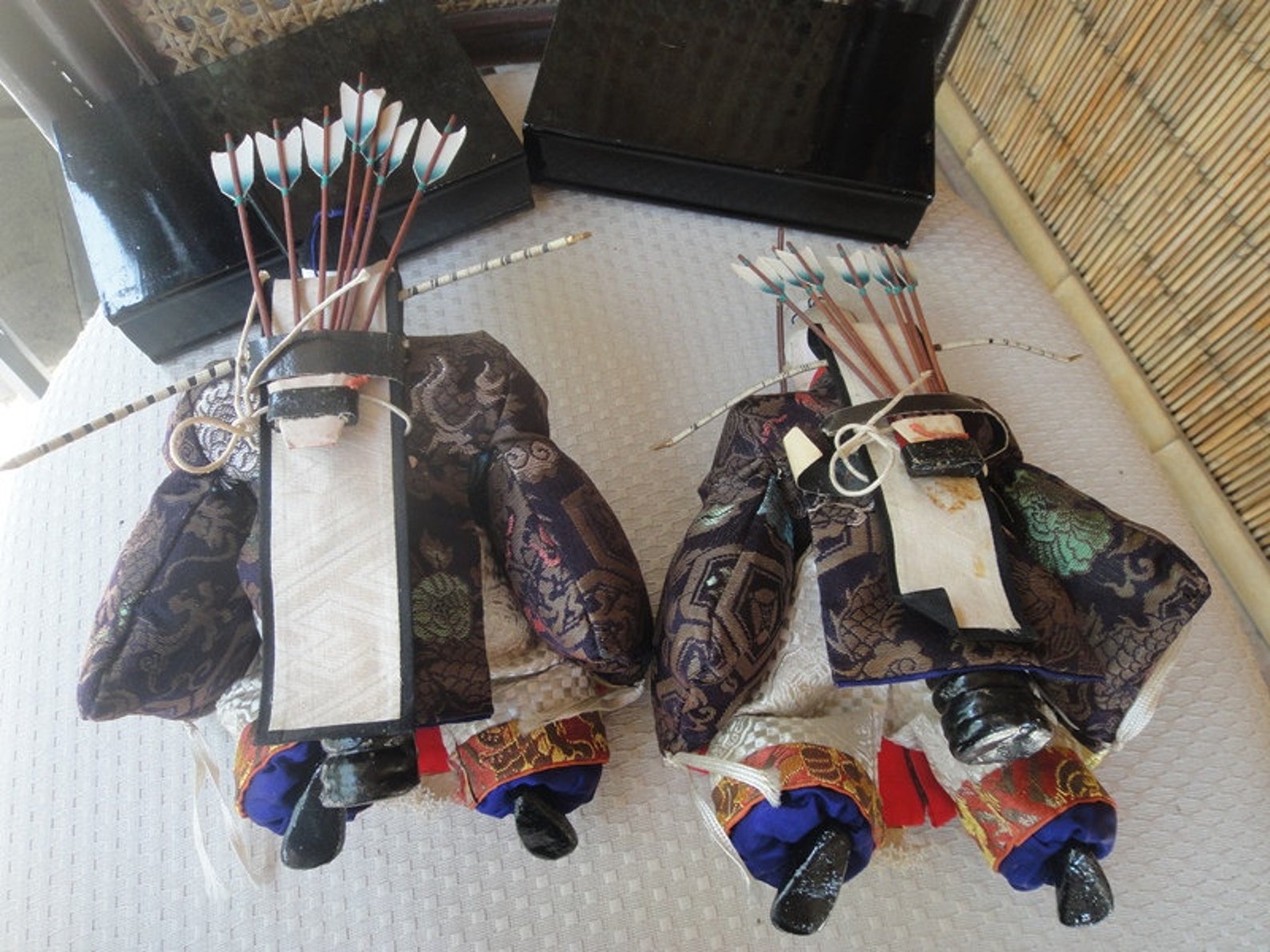 Samurai Warrior Dolls Father and Son Bisque Face Head and Hands 1950's ...