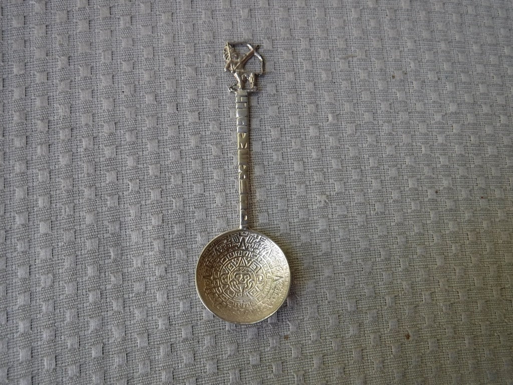 Aztec Calendar Spoon With Finial With Aztec Shooting Bow Sterling 925R ...