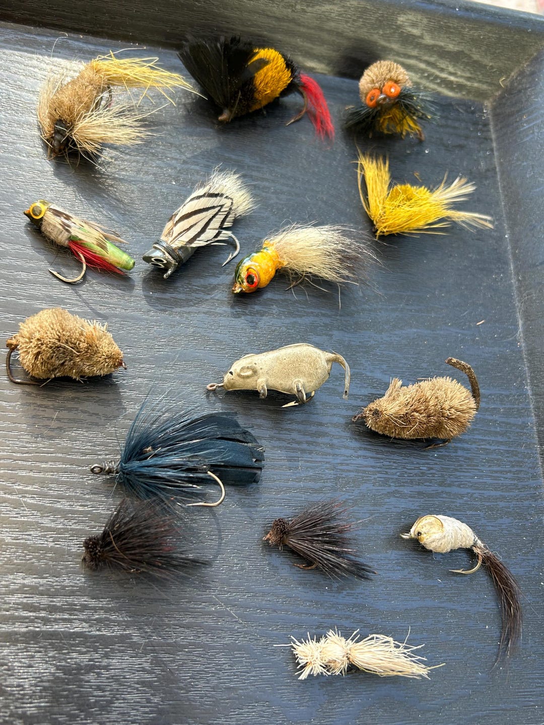 Fly Fishing Lure Lot of 15 Vintage Mouse Bass/trout Mice and More With ...