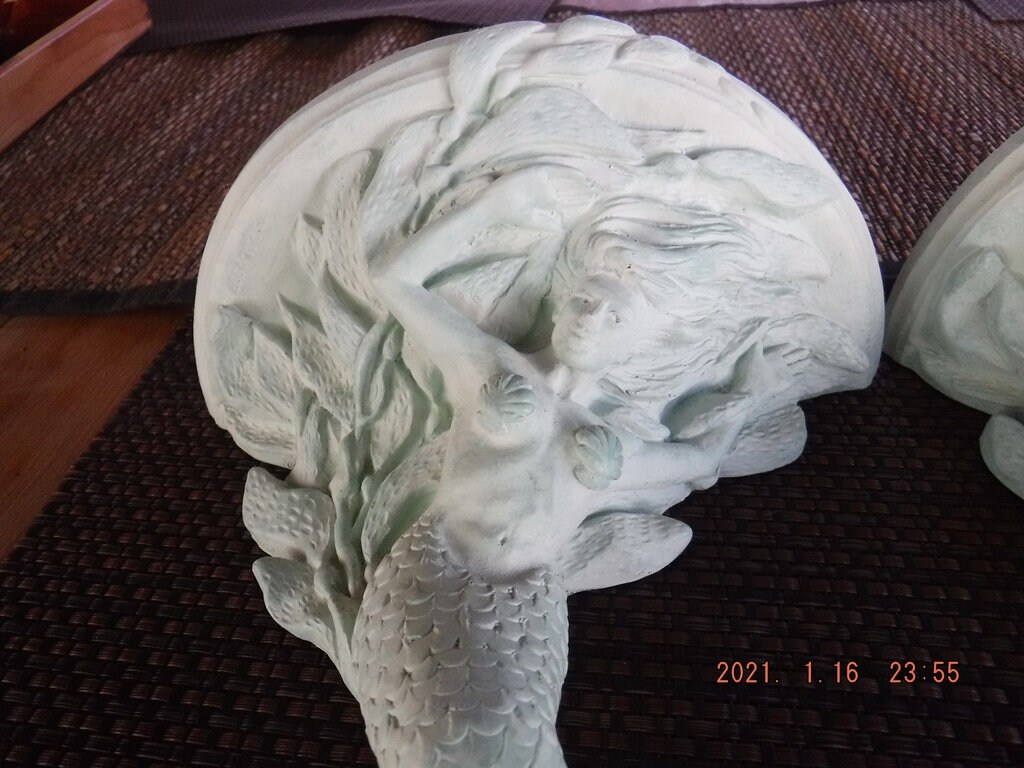 Mermaid Shelves X 2 Chalk Ware Comp Light Green - Etsy