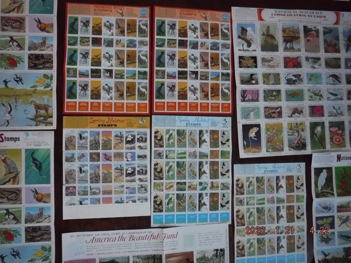 Wildlife Conservation Stamps 12 Sheets 36 Stamps Each and More ...