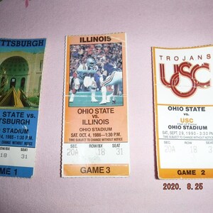 Ohio State Football Ticket Stubs 1955 85 86 90 93 and 2001 - Etsy