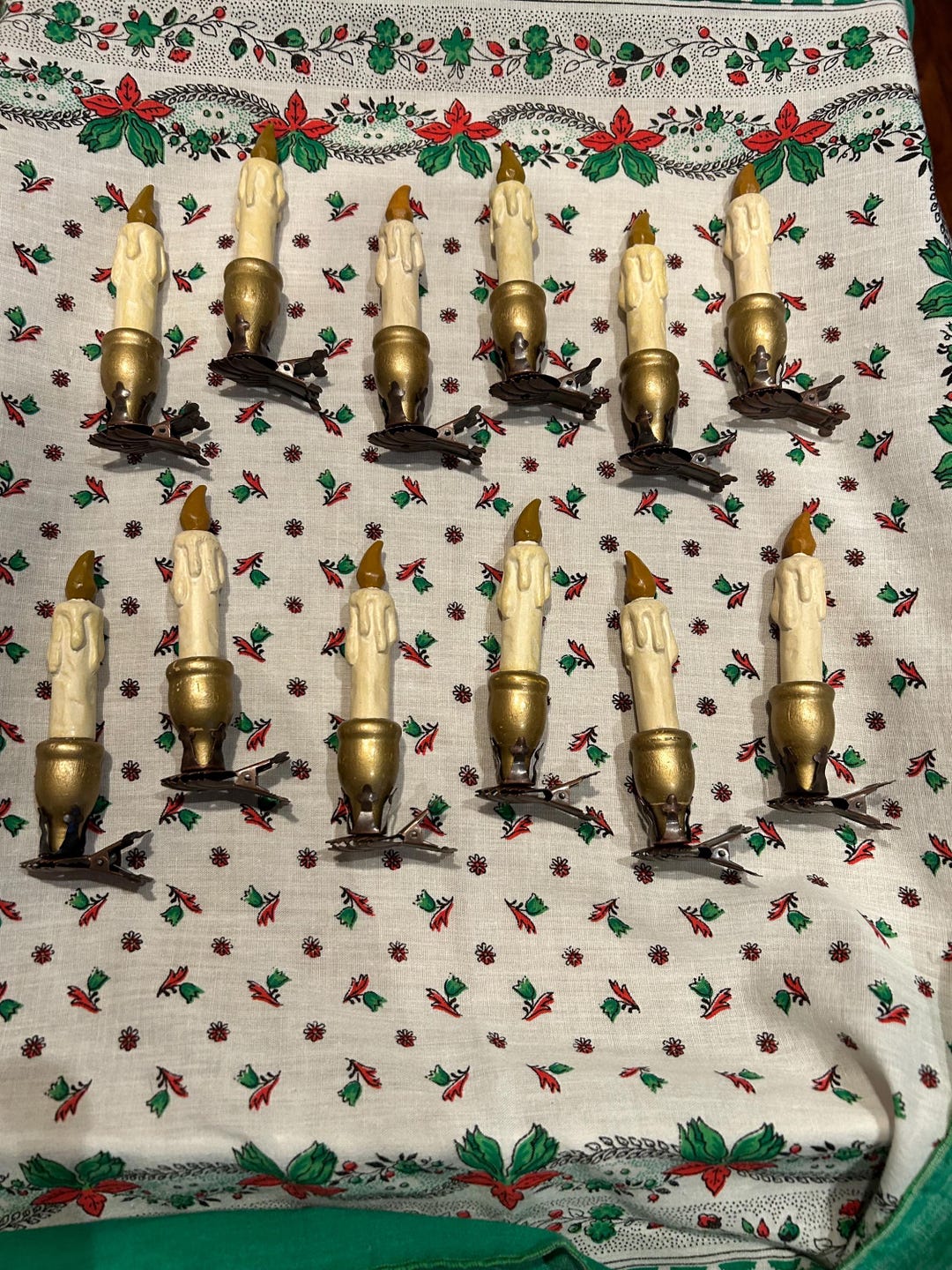 Christmas Tree Candle Clips Wood and Metal Tree or ...... X 12 - Etsy