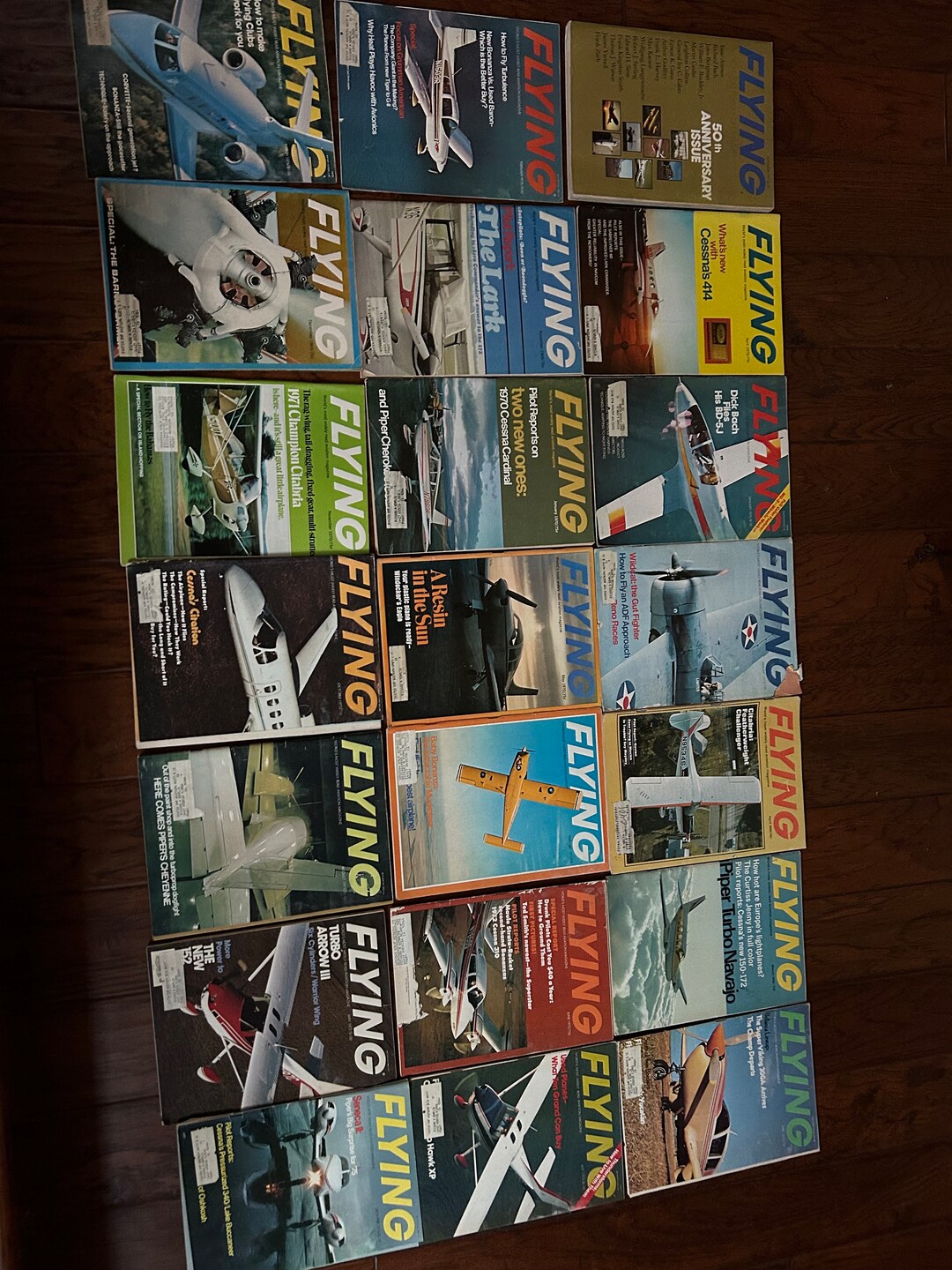 Flying Aviation Magazines 1 = 1969 and 20 1970's Incl 50th Anniv Issue ...