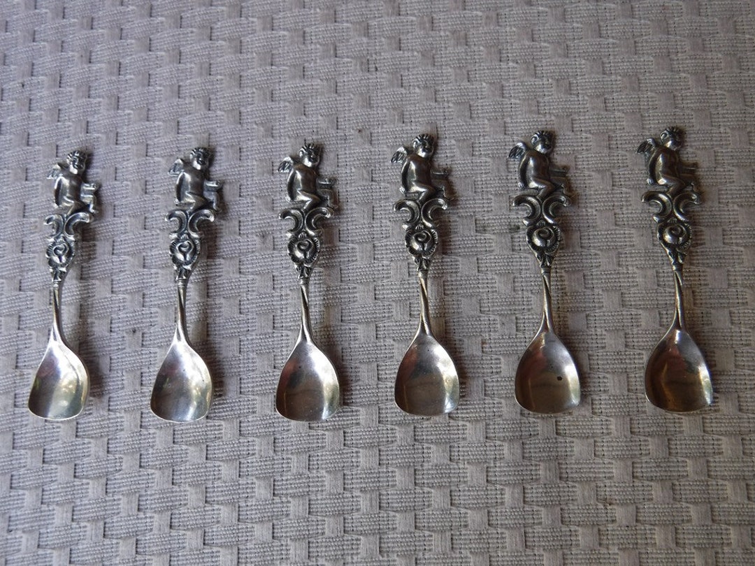 Albo Sterling Silver Salt Spoons Cherub Angel With a Rose Lot of 6 - Etsy