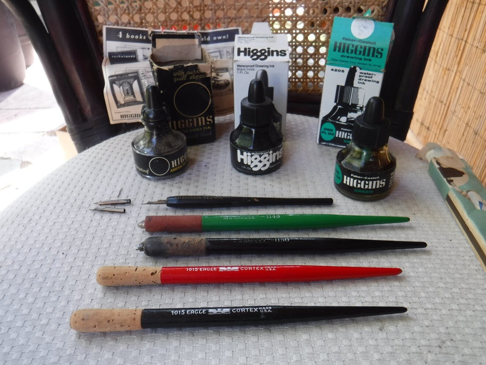 Vintage Lot of Writing Items Gestetner LP1 LGS1 5 Dip Ink Pens Nibs ...