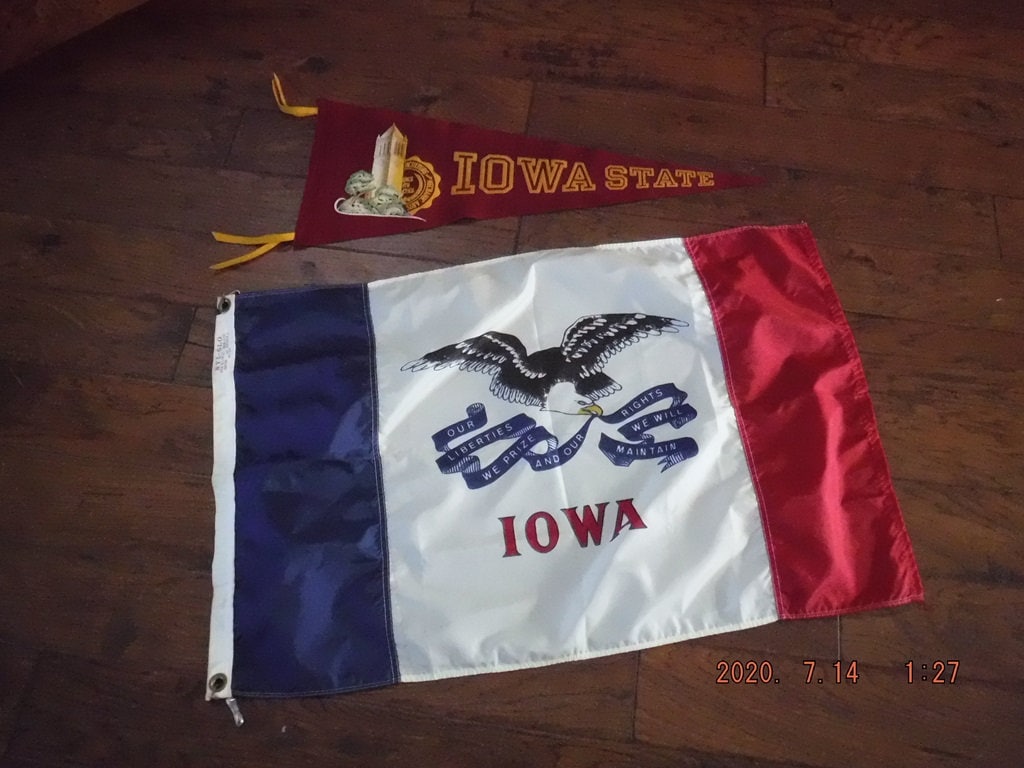 Iowa State Pennant and Iowa Flag Both Vintage & ISU Personality Vtg ...