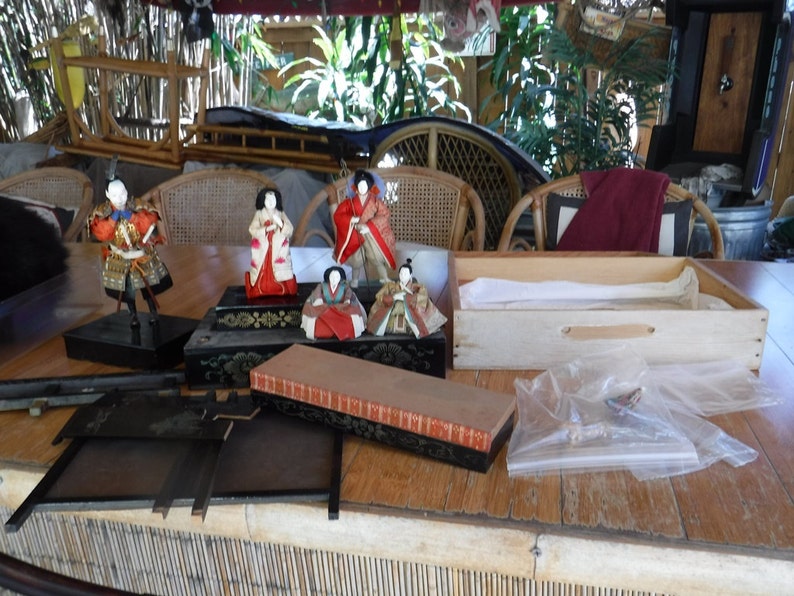 Edo Period Japanese Doll Collection X 5 With Stands Ningyo Warrior - Etsy
