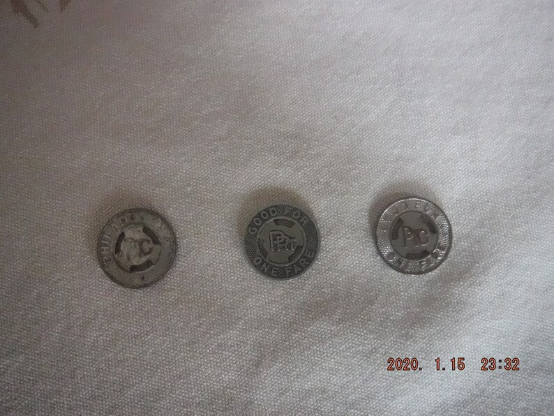 PRT-1 and PTC - 2 Coins Philadelphia Rapid Transit Good for One Fare ...